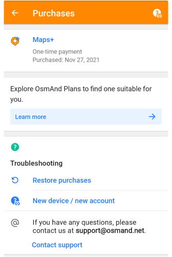 Android Purchases | OsmAnd