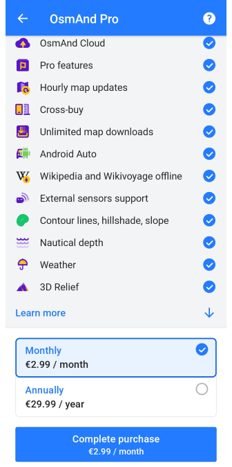 Android-Käufe | OsmAnd